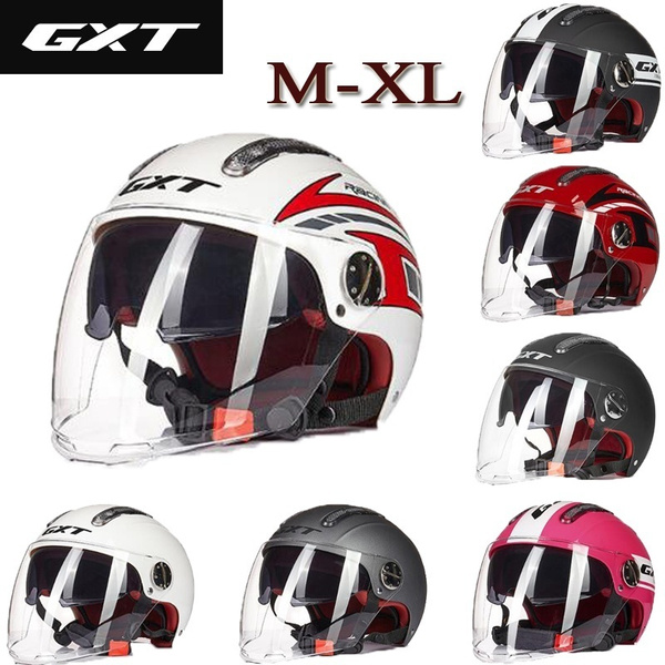GXT Electric Motorcycle Helmet Summer Half Helmet Double Lens Four ...