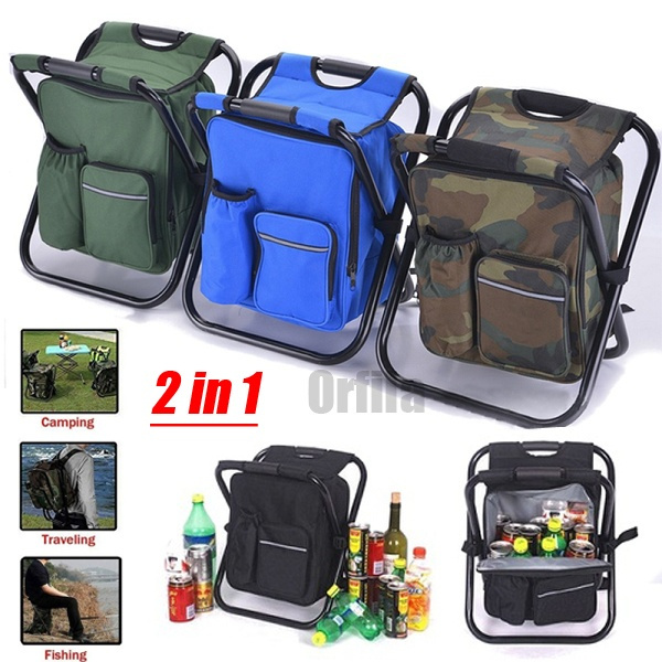 Outdoor Picnic Folding Camping Fishing Chair Stool Portable Backpack ...