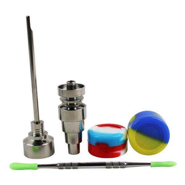 6 In 1 Titanium Nail 2pcs 5ml Containers Dab Tool Universal 10mm 14mm ...