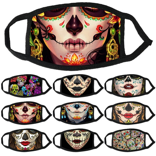 9Styles Days Of The Dead Face Mask Dust-Proof Cotton Face Masks Unisex ...