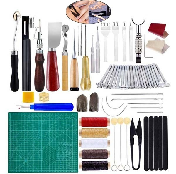 Professional Leather Tools 60 Pcs Complete Craft Sewing Kit for ...