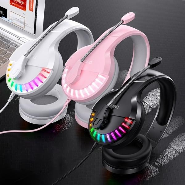 Wired Gaming Headset LED Light Headphones with Mic for Computers ...
