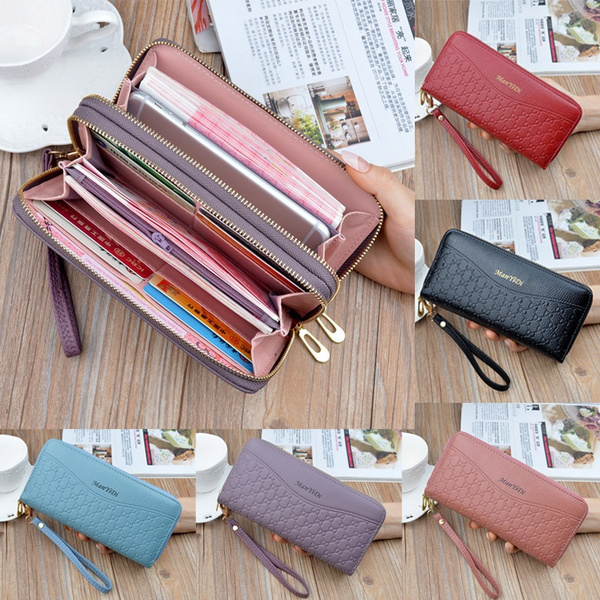 2020 New Ladies Large Capacity Double Zipper Wallet Women Long Clutch ...