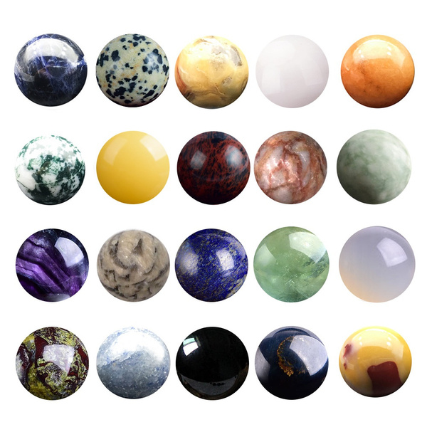 20MM Different Assorted Crystal Healing Gemstone Spheres Healing Reiki Decor Ball 8/12/20 Pieces ...