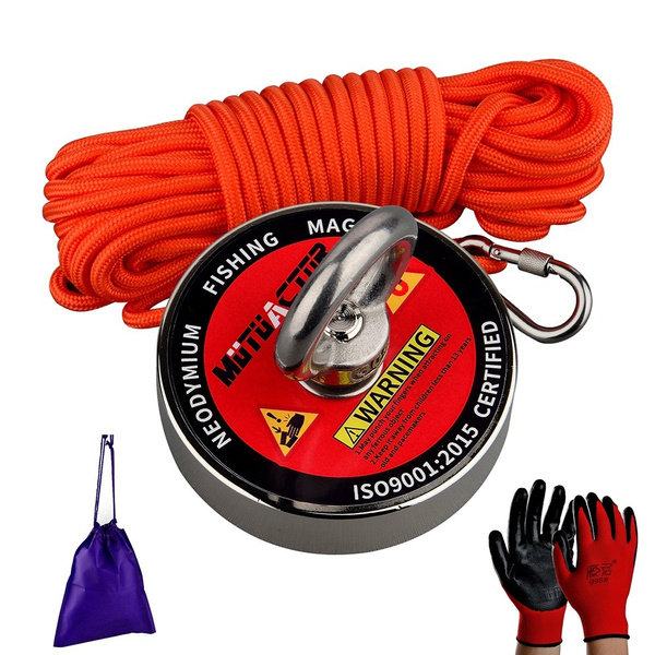 700Ibs Super Strong Neodymium Fishing Magnet with 20m(66feet) Durable ...