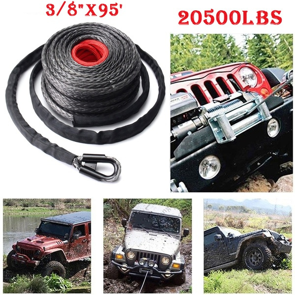 20500 lbs Winch Rope String Line Cable With Sheath Synthetic Towing ...