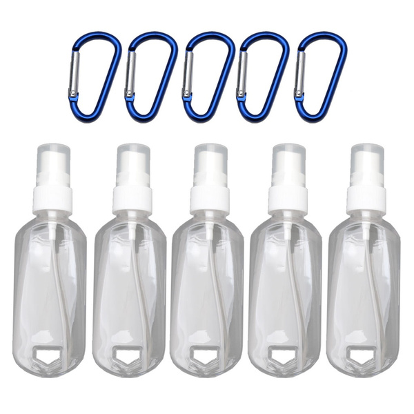 5Pcs 60ml Portable Alcohol Spray Bottle Hand Sanitizer Hook Keychain ...