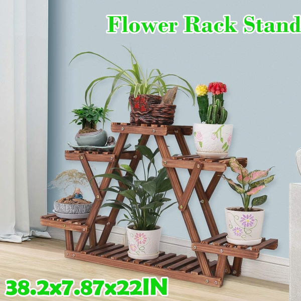 Multi-Tier Flower Display Holder ,Wood Plant Stand,Triangular Plant ...