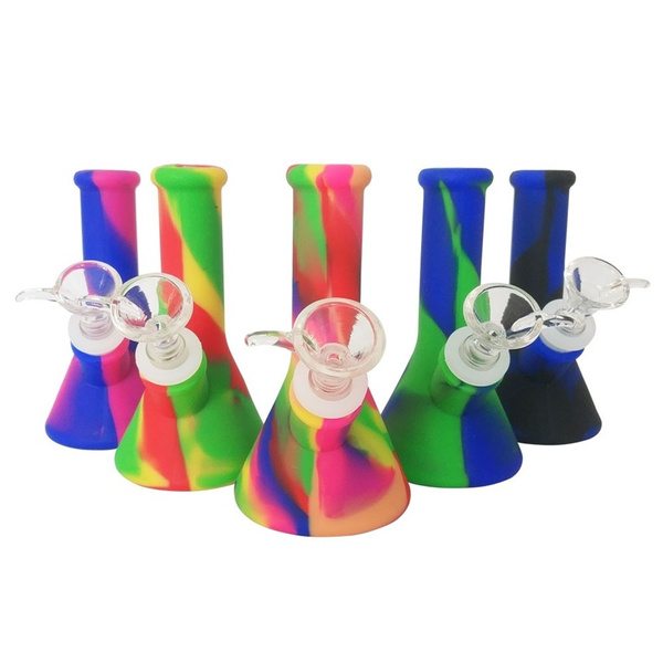 5" Mini Silicone Beaker Water Pipe With Glass Bowl | Wish
