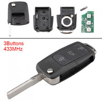 433MHz 3 Buttons Keyless Uncut Flip Remote Key Fob with ID48 Chip ...