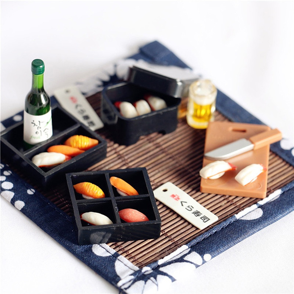 1:12 Miniature Picnic Lunch Box Japanese Style Sushi Box Dollhouse ...