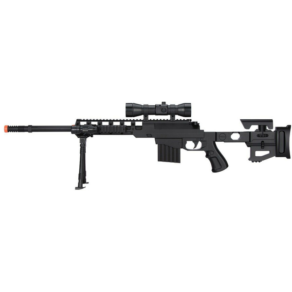350 Fps Spring Airsoft Sniper Rifle Gun W/ 6mm Bb Bbs Scope Laser Light ...
