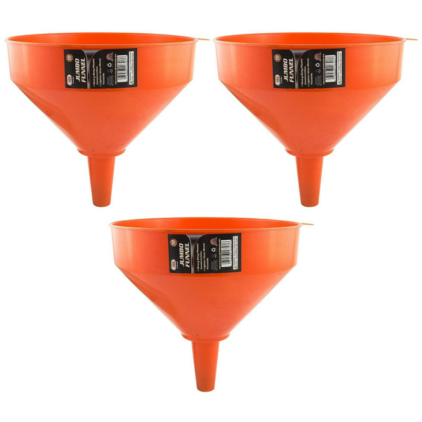 3 Pc Jumbo 10" Plastic Funnel Tool Kitchen Garage Garden Engine Large ...