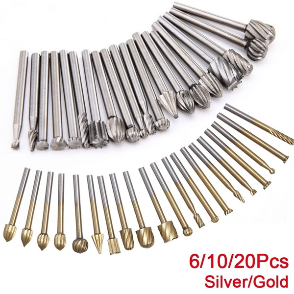 6/10/20 Pcs HSS Dremel Routing Wood Rotary Milling Rotary File Cutter ...