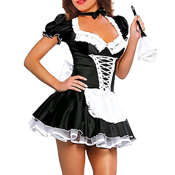 Women Sexy Costume French Maid Outfit Lace Cosplay Uniform Clubwear Wish