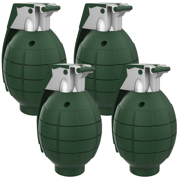 4 Pack Fake Toy Grenades Pin Sound Effects Battery Operated 4 Inch High ...