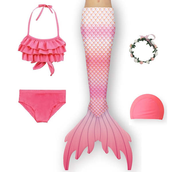 Girls Swimming Mermaid Tail Cosplay Mermaid Costume Swimsuit With or No ...