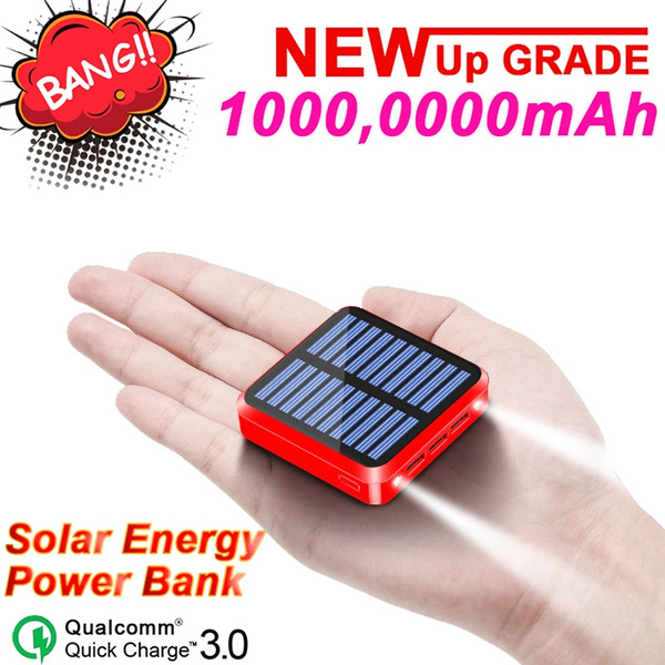 10000000mAh Solar Power Bank Dual USB Output Portable Charger Powerbank ...