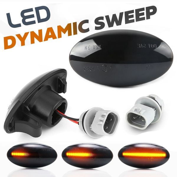 2PCS LED Dynamic Turn Signal Side Marker Light Sequential Lamp Blinker ...