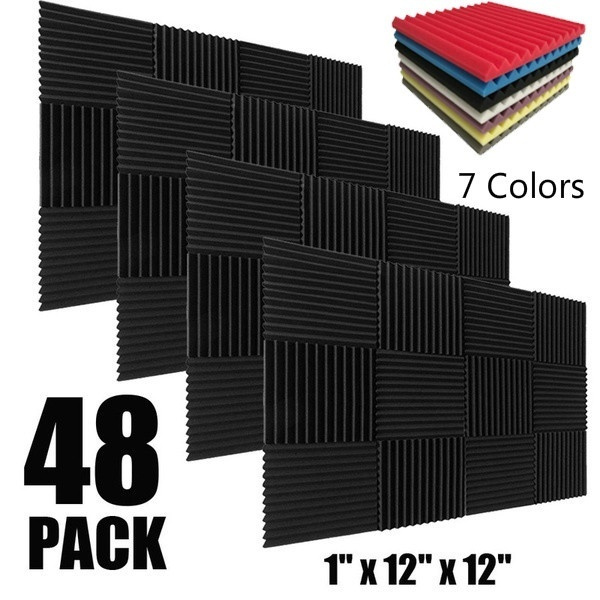 48/24 Packs Black Soundproofing Foam Acoustic Wall Panel Sound ...