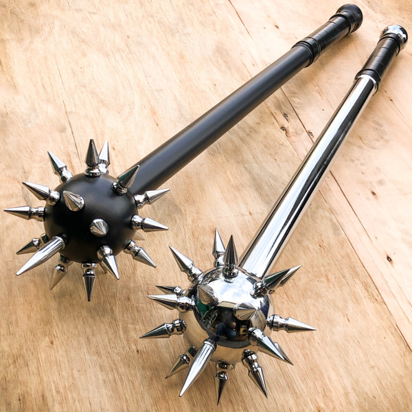 Medieval Spiked Ball Mace Black + Silver Deadly Morning Star ...
