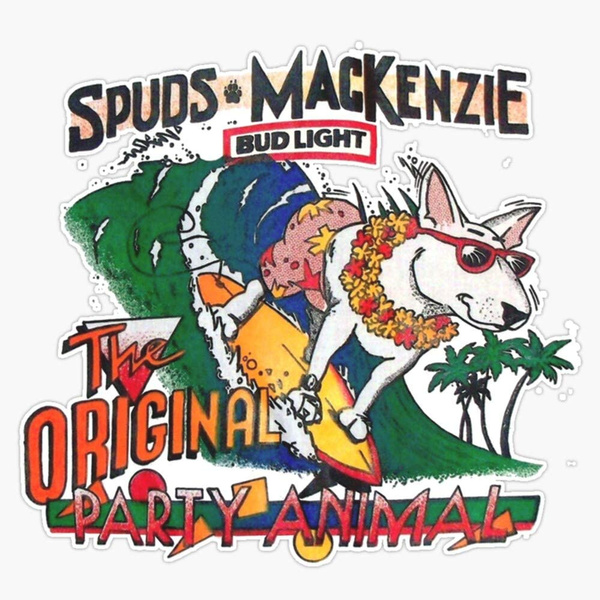 Spuds Mackenzie (80'S Throwback) Vinyl Waterproof Sticker Decal Car ...