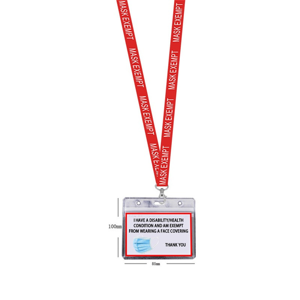 2020 Face Mask Exemption Travel ID Card with Card Holder and Lanyard | Wish