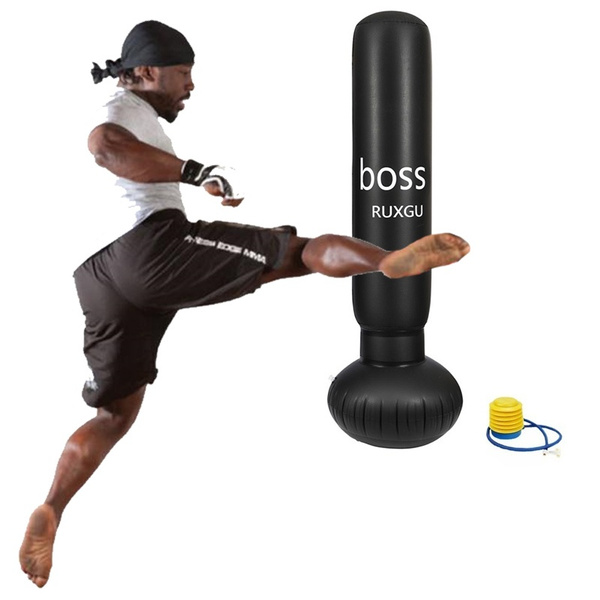 165cm Inflatable Stress Punching Tower Bag Boxing Free Standing Water ...