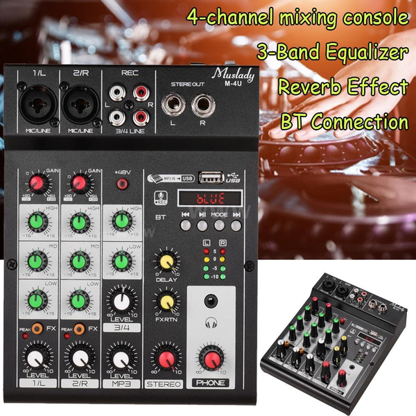 Muslady M-4U Portable 4-Channel BT Mixing Console Digital Audio Mixer ... Muslady M-4U Portable 4-Channel BT Mixing Console Digital Audio Mixer ...
