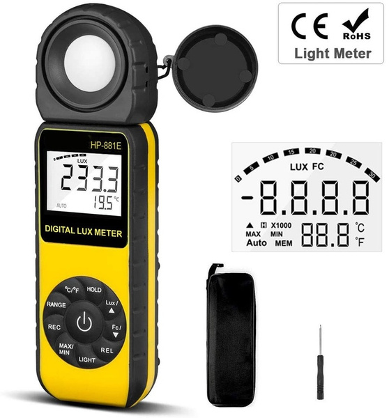 Digital Illuminance Meter,Luxmeter 300000 Lux Light Illuminance with ...