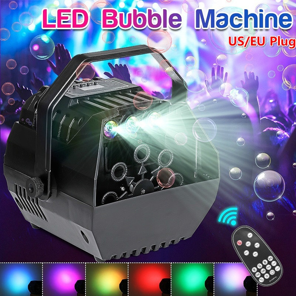 NEW 15W Remote Control with RGB Colorful LED Bubble Machine Bubbles ...