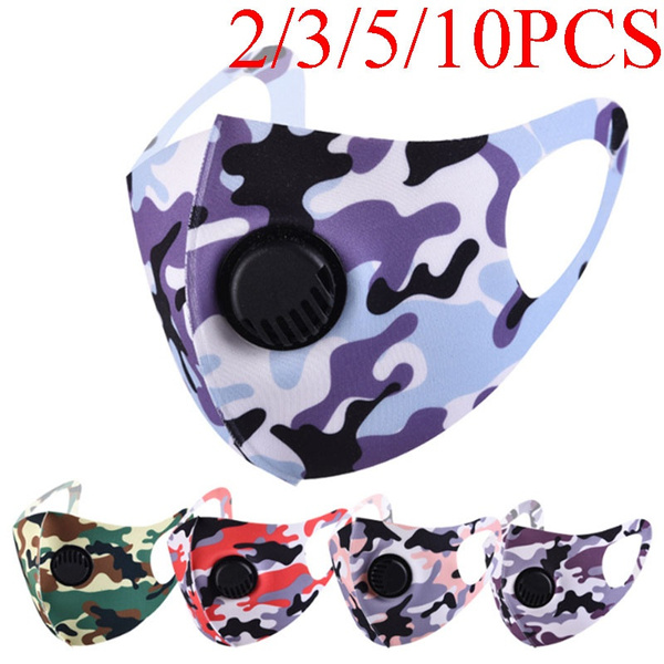 2/3/5/10PCS NEW Fashion Camouflage Mask with Valve Breathable Dustproof ...