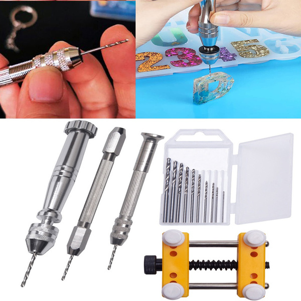 12Pcs Hand Drill Fixed Holder Jewelry Tools Kit Pin Vise for Resin ...
