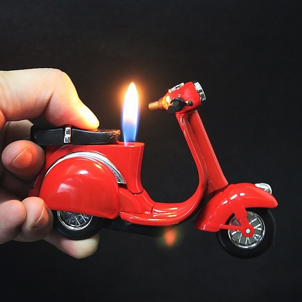 Motorcycle Shape Butane Gas Lighter Windproof Inflatable Adjustable ...