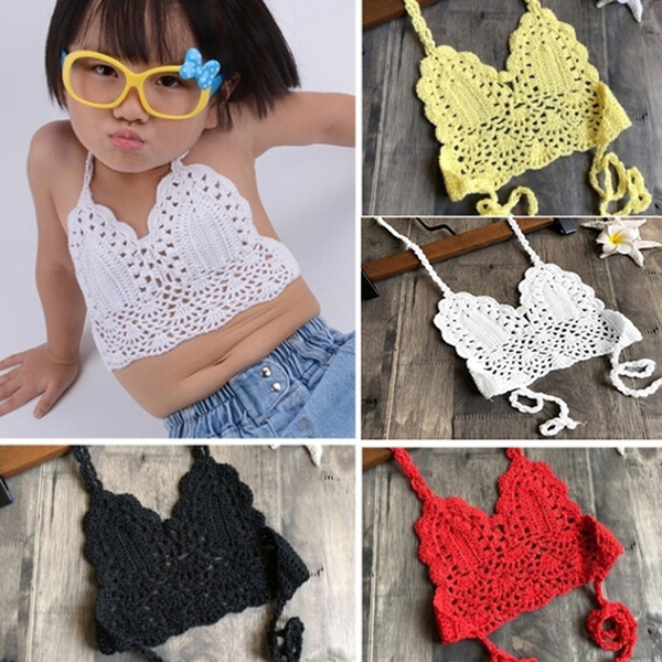 Fashion Crochet bikini tops & Bikini Children Girls Crochet Cotton ...