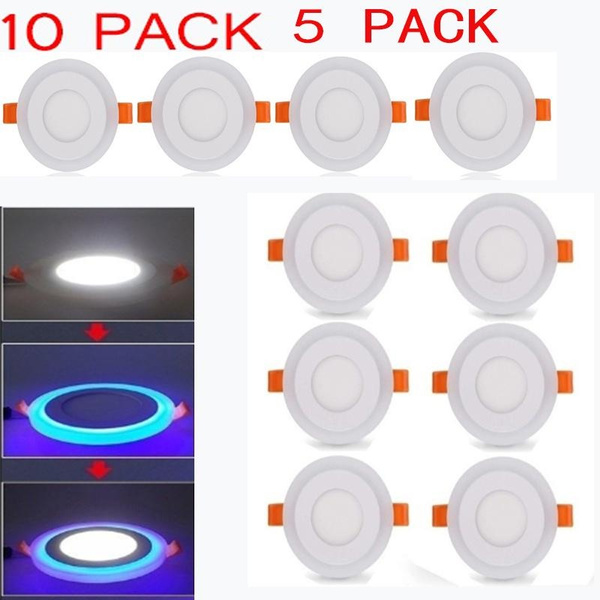 Round Double Color LED 5 Pack or 10 Pack Panel Recessed Ceiling Light ... Round Double Color LED 5 Pack or 10 Pack Panel Recessed Ceiling Light ...