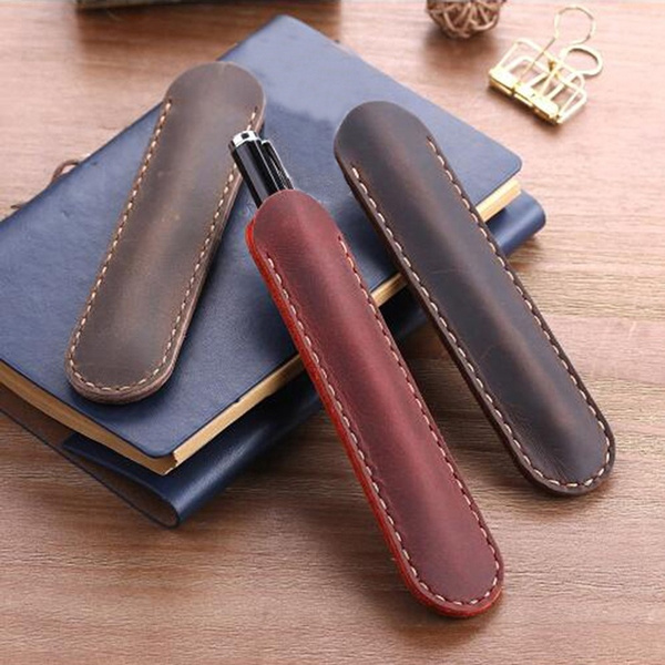 Creative PU Leather Pen Pouch, Soft PU Leather Pen Holder Pencilcase ...
