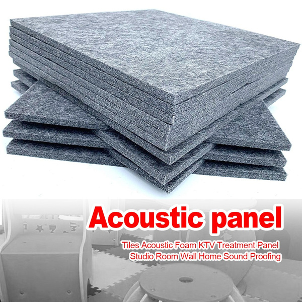 12Pcs Acoustic Absorption Panel Grey Acoustic Soundproofing Insulation ...