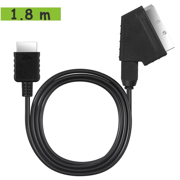 1.8 Meters RGB Scart Cable for PS3 PS2 PS1 Scart Cable TV Console Lead ...