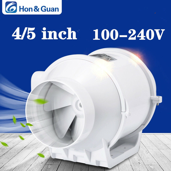 4"/5" Inline Mixed Flow Inline Duct Booster Fan Turbines Air Blower ...