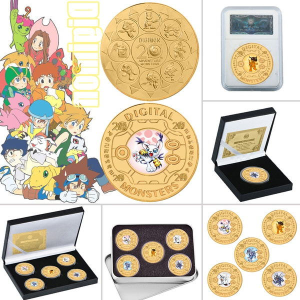 20th Adventure of Digimon Gold Commemorative Coins Set Japanese Anime ...