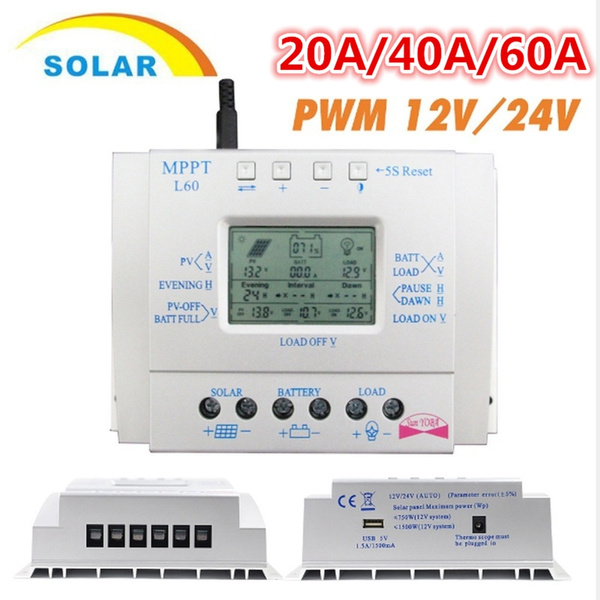 New 20A/40A/60A MPPT Solar Panel Regulator Charge Controller Auto ...