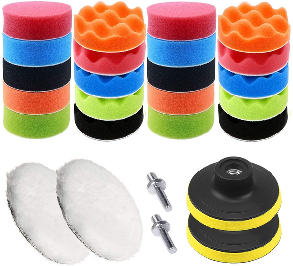 26PCS 3 inch Polishing Waxing Buffing Pads Kit, 22pcs Polishing Pads ...
