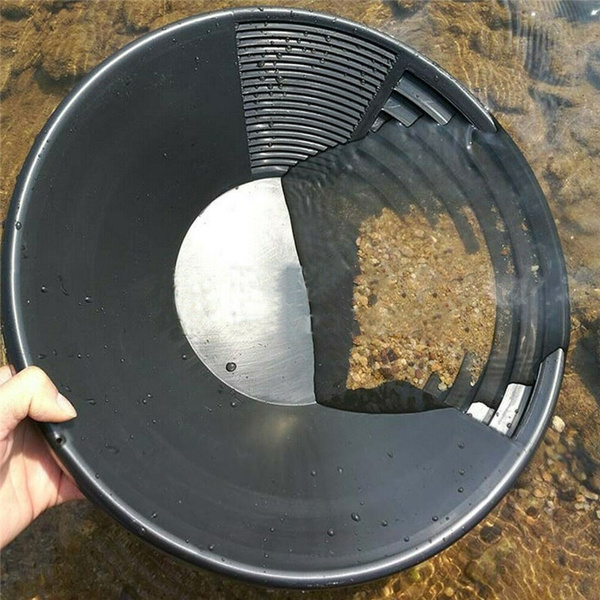 Geological Plastic Gold Pan Panning 38.5cm Black Prospecting Riffle ...