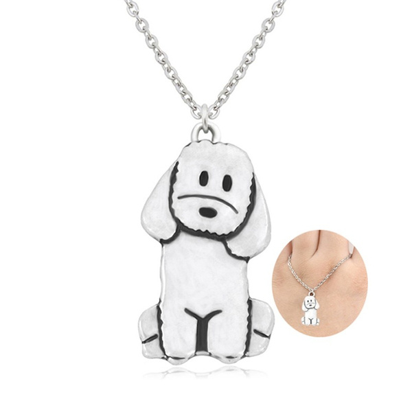 1 Piece Vintage Silver Poodle & Labradoodle Dog Puppy Pendant Necklace ...