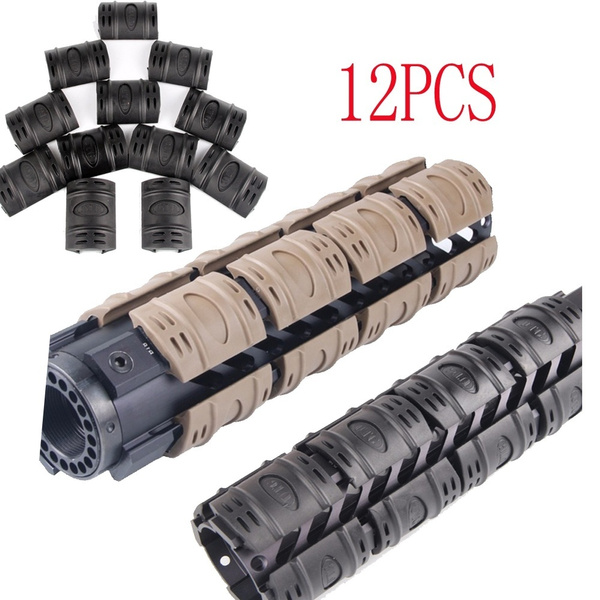 12 Pcs Tactical Snap-On Rail Rubber Covers for Quad Rail Handguard ...