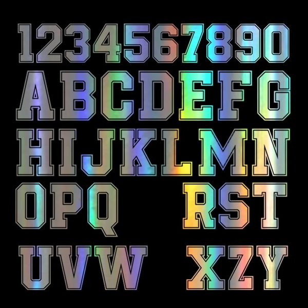 Number 0-9 Letter A-Z Carbon Fiber Funny Car Sticker Vinyl Decal Auto ...
