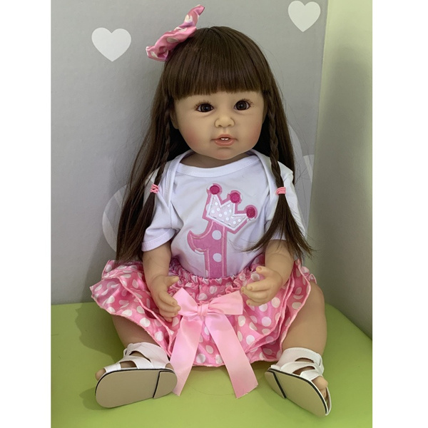 22 Inch 55cm Vinyl Silicone Full Body Girl Lifelike Reborn Doll that ...