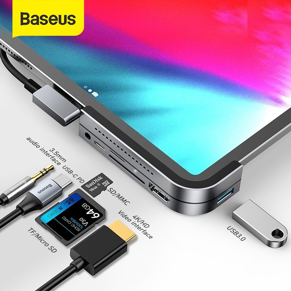 Baseus Type C HUB to HDMI USB 3.0 USB HUB for iPad Pro Card Reader USB ...