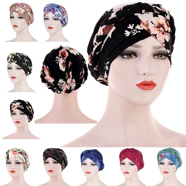 Chemo Cancer Turban Cap Twisted Braid Hair Cover Wrap Hair Loss Cover ...